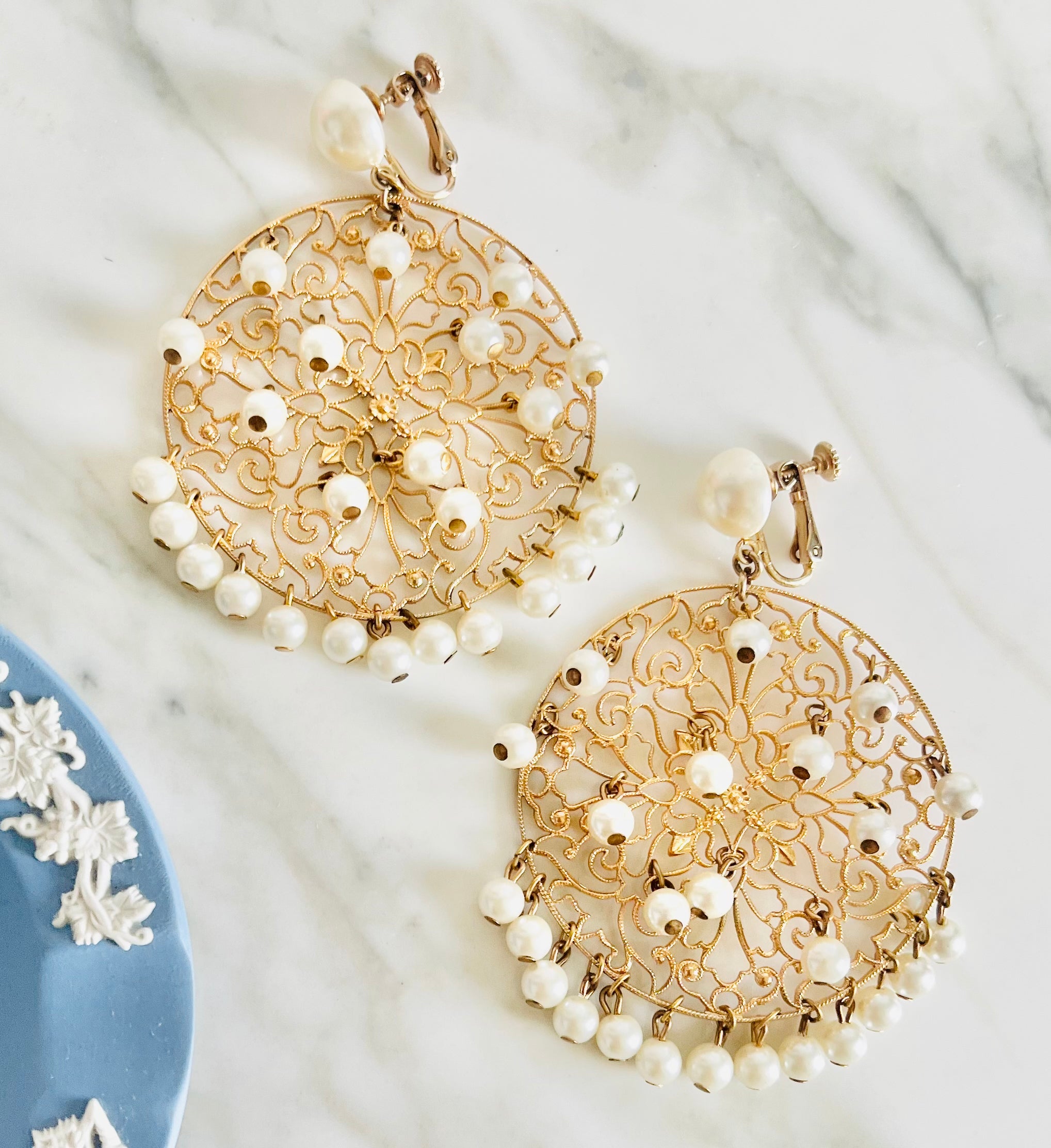 Earrings – Rust & Pearls